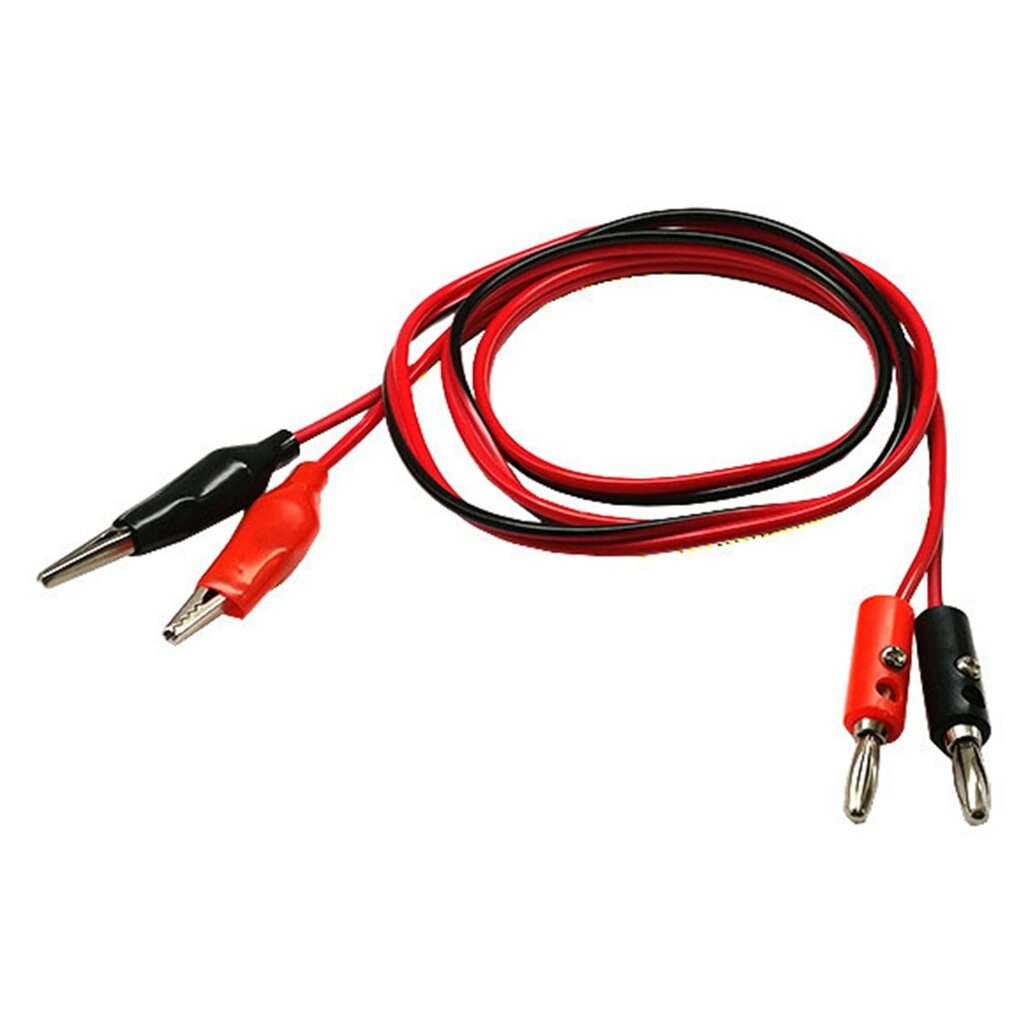 1 комплект из 2-х 1 черных 1 красных, 1 метровая вилка типа "банан" к зажиму типа "крокодил", тестовый провод и набор кабелей