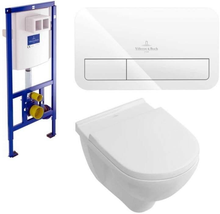 Унитаз с инсталляцией Villeroy & Boch ONovo 5660 HR 01 (инсталляция 9224 61 00 + клавиша 9224 90 68)