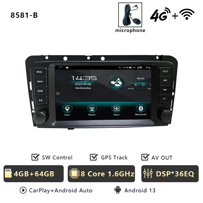 Автомобильный радиоприемник CHSTEK 8 дюймов Android 13 Carplay для Volvo XC70 S60 S40 V70 V40 8581B