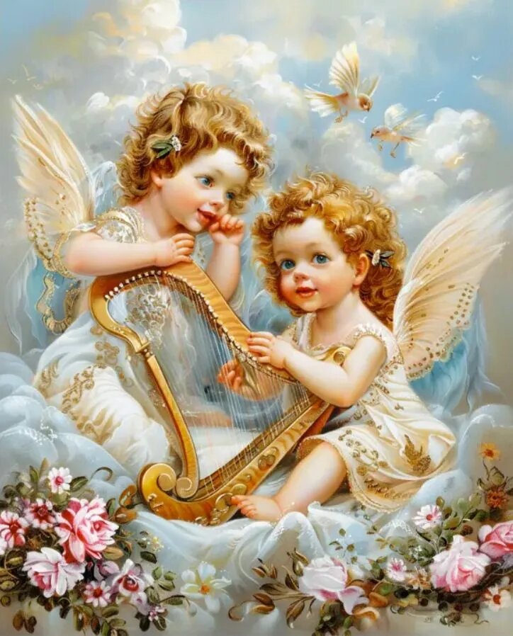 Алмазная Мозаика "ангелы" 40x50 См Алмазная Вышивка / Картина Стразами Подарков / Украшения