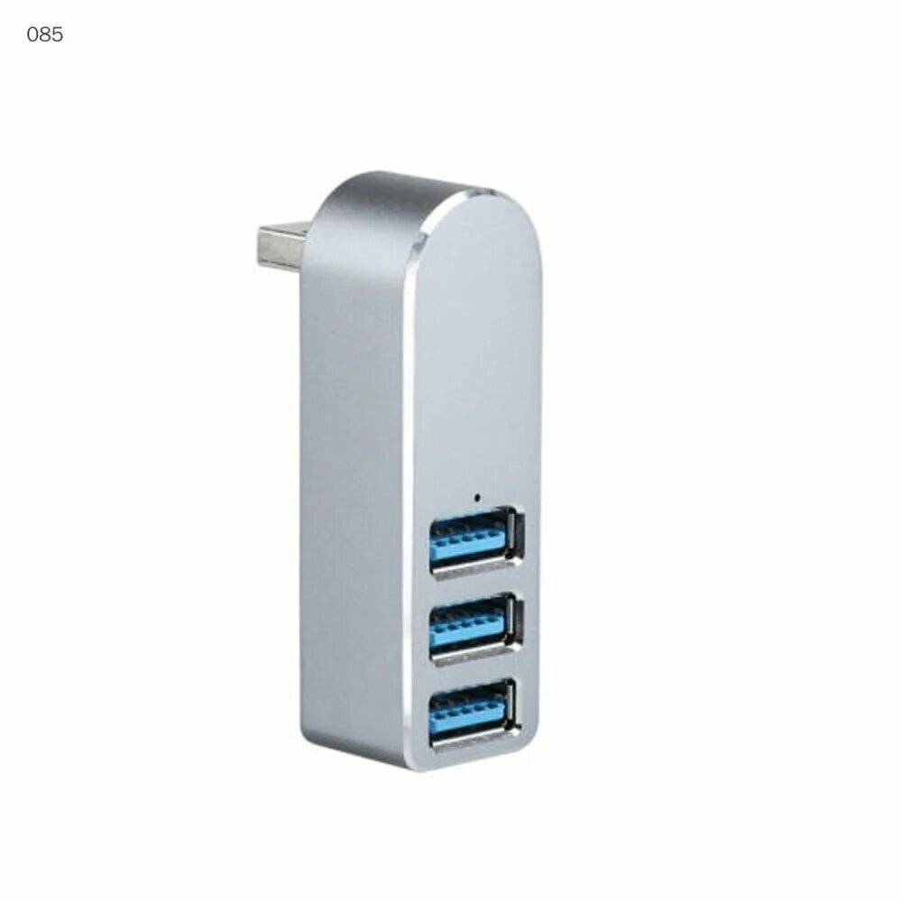 Вращающийся разветвитель концентратора USB3.0 из алюминиевого сплава-серебристый
