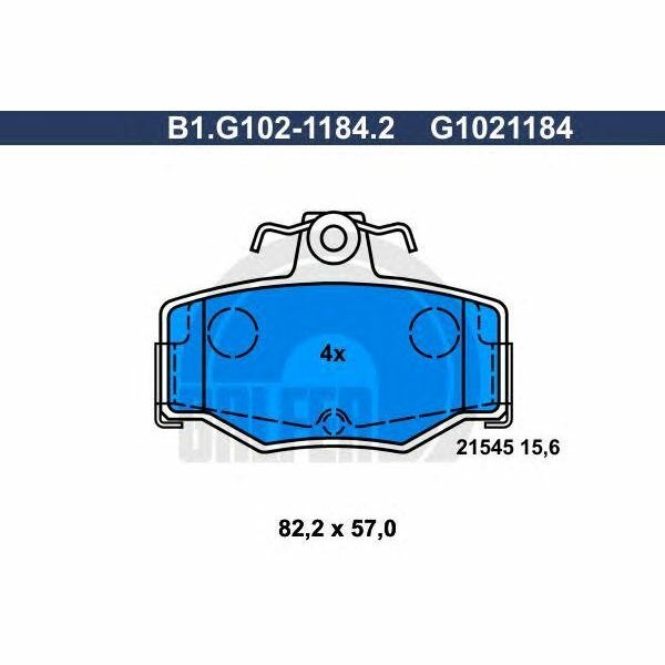 Колодки тормозные задние GALFER B1-G102-1184-2 Nissan Almera II, Primera 1.5-2.0 90->