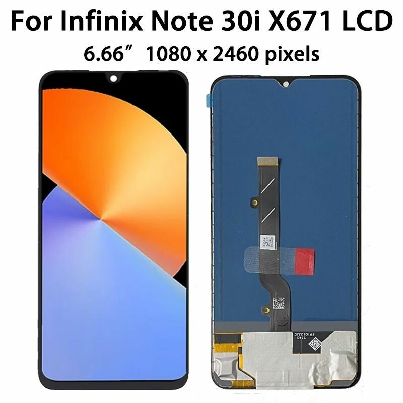 6.66 дюймов AMOLED для Infinix Note 30i, X6716, LCD дисплей, сенсорный экран, дигитайзер, сборка панели