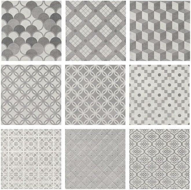 Керамогранит Kerama Marazzi Карнаби-стрит орнамент SG1576N серый 20x20 ( цена за 1 уп -0,92 кв. м-23 шт)