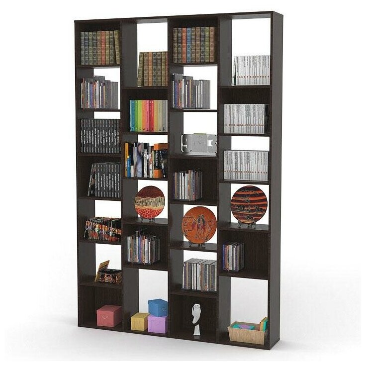 Стеллаж-перегородка для зонирования комнаты Магмебель Норд-47 венге