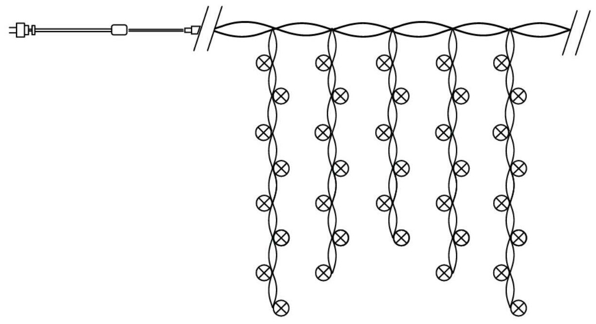 Электрогирлянда новогодняя Feron CL23, 41633, 12W, LED