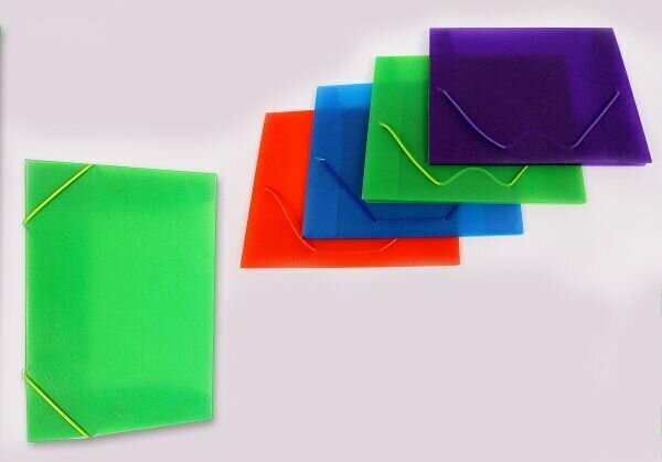 Папка пластиковая на резинке А4 (набор 4 шт.)разного цвета