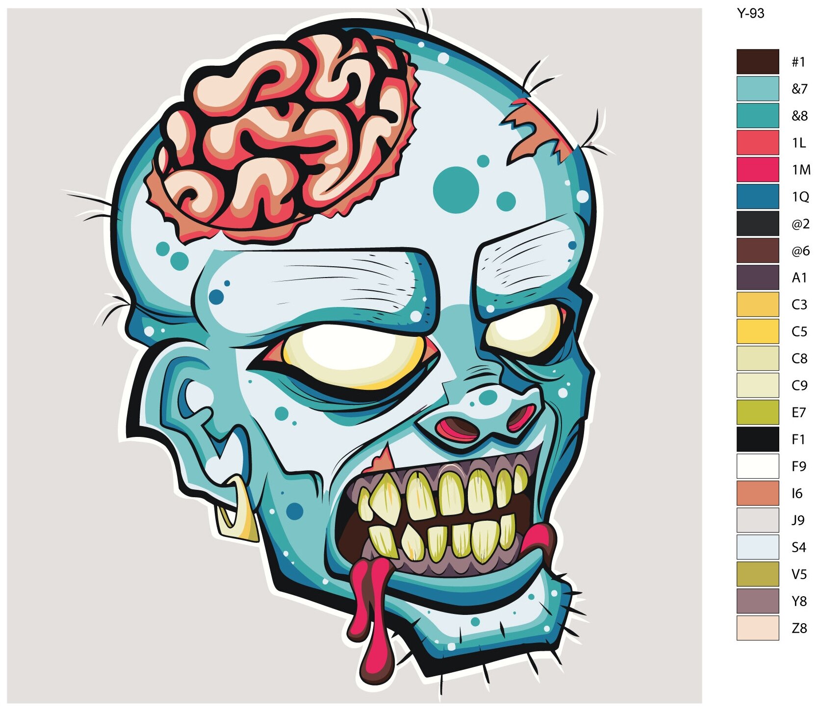 Картина по номерам Y-93 " Зомби " 70x70