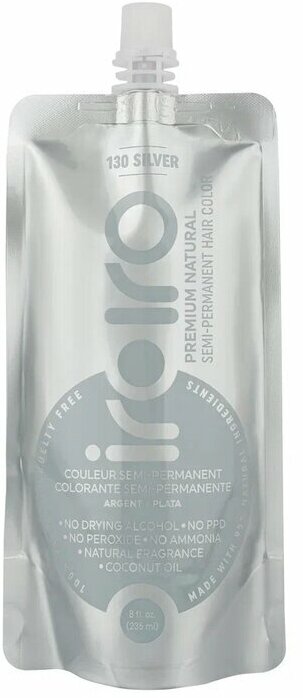 Семи-перманентный краситель для волос iroiro 130 SILVER / Серебряный 236мл