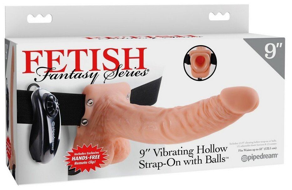 9 Hollow Strap-On Фаллопротез мужской полый с вибрацией