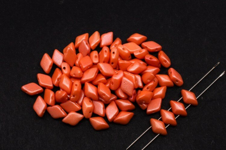 Бусины GemDuo 8х5мм, отверстие 0,8мм, цвет 02010/24507 Tutti Frutti Cantaloupe, 709-058, 10г (около 64шт)