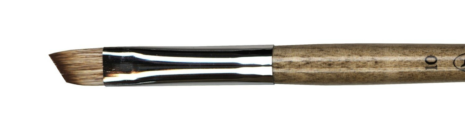 Кисть для акварели синтетика имитация мангуста скошенная ROUBLOFF серия 1Т64 №10 ручка короткая