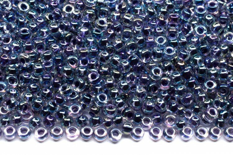 Бисер японский MIYUKI круглый 11/0 #0274 хрусталь/аметист радужный, окрашенный изнутри, 10 грамм