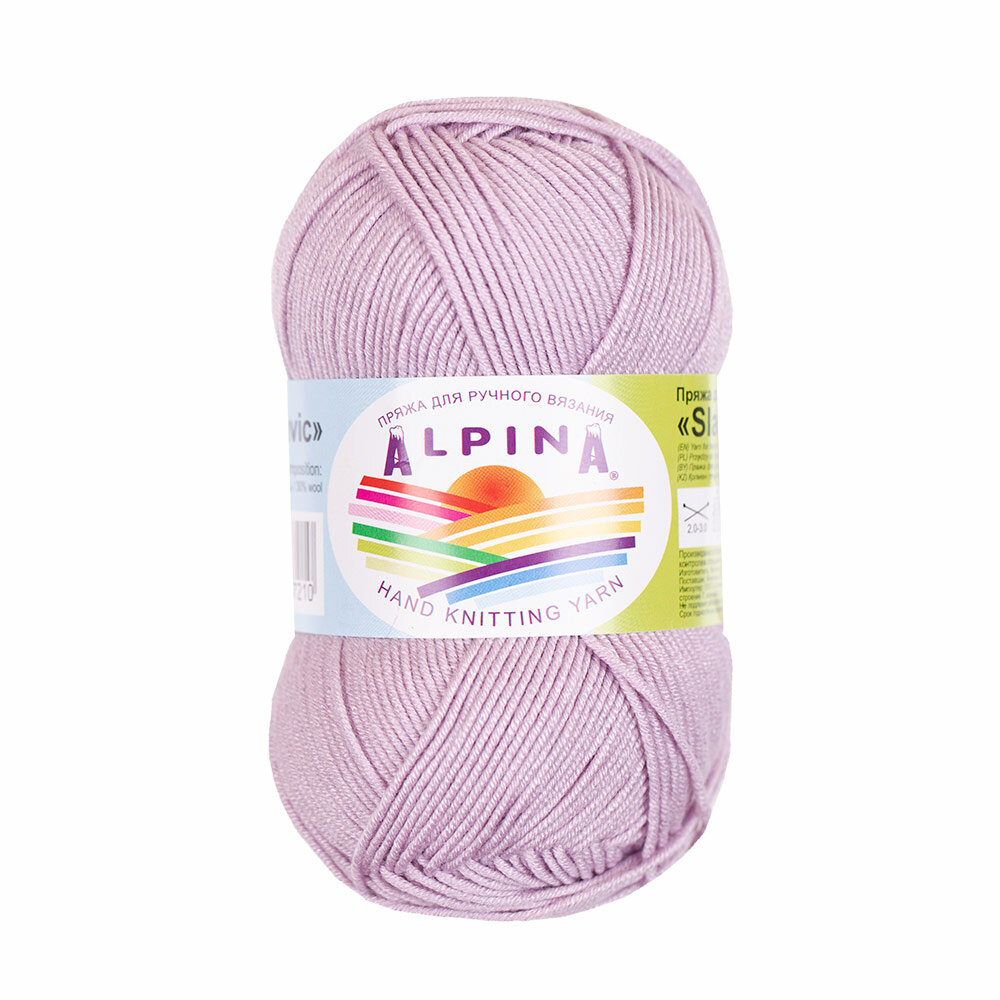 Пряжа ALPINA "SLAVIC" 70% вискоза, 30% шерсть 50 г 140 м №03 сиреневый