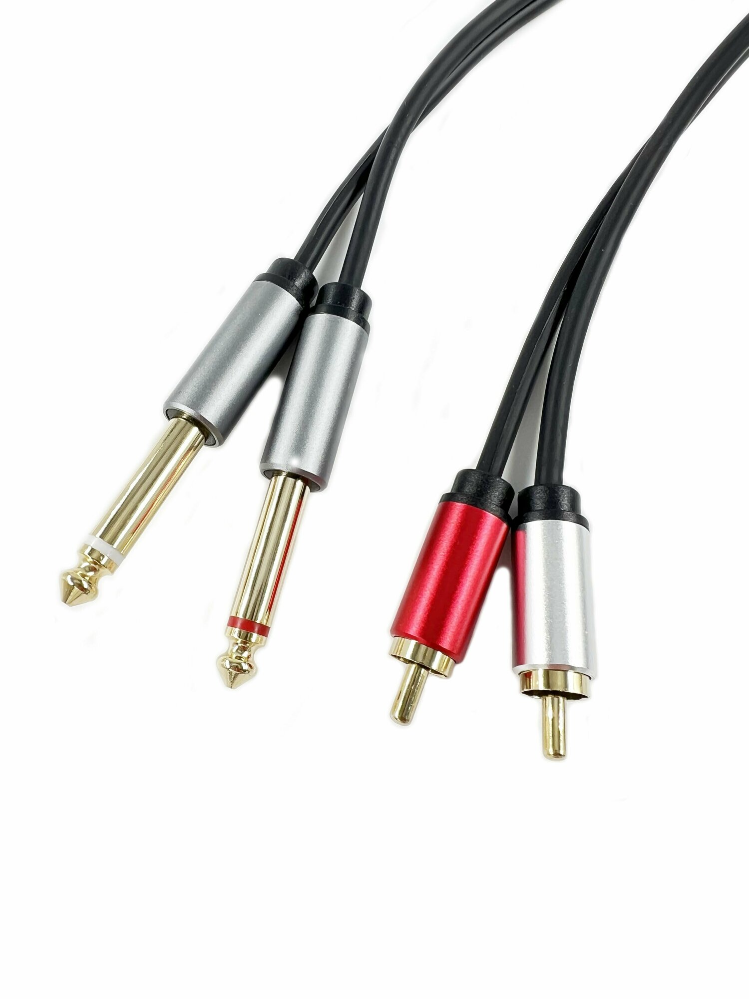 Шнур 2 х Jack 6.35 мм штекер моно - 2 x RCA штекер PLATINUM (15.0 метров)