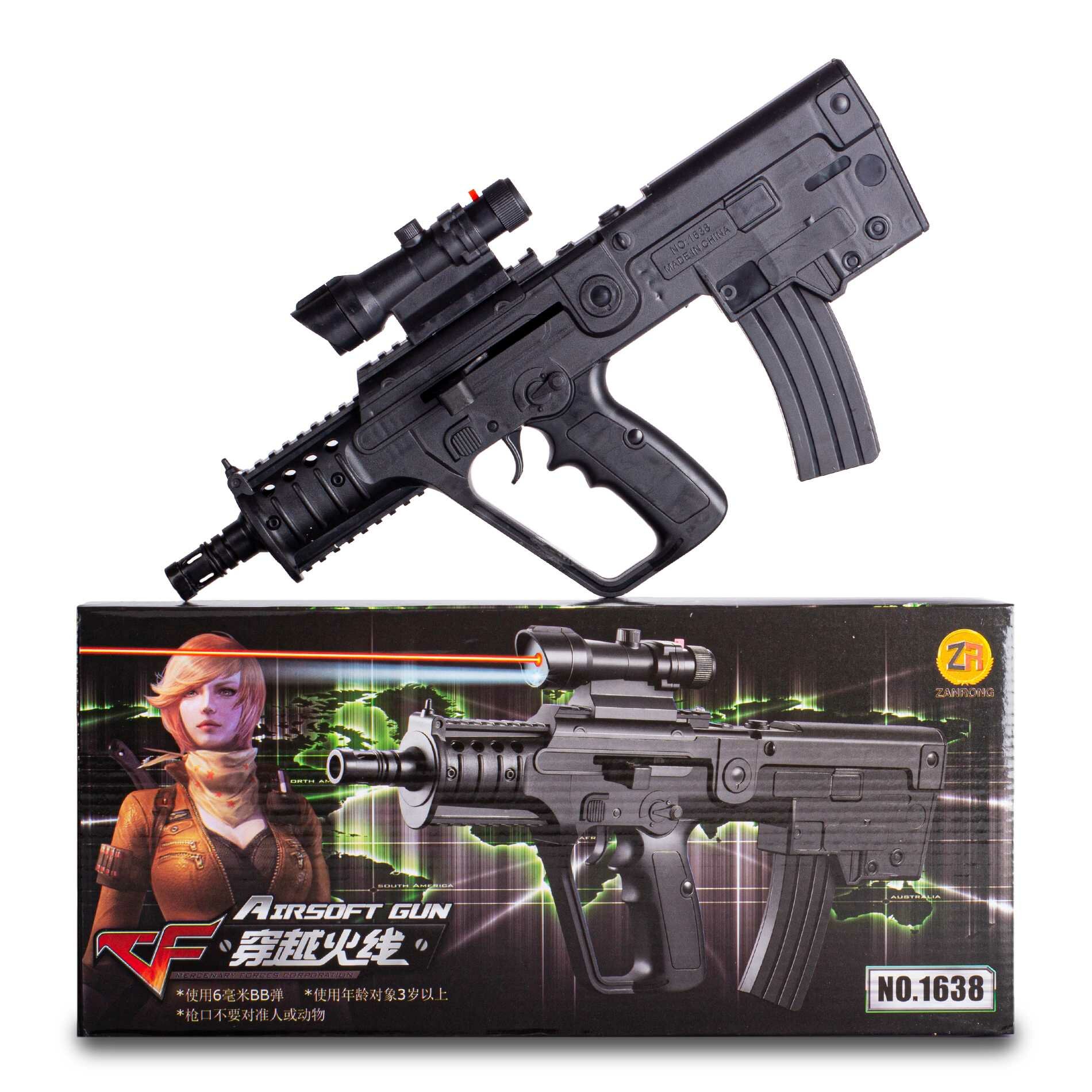 Игрушечный пистолет Miksik с лазерным прицелом, дальность поражения 10 метров, черный