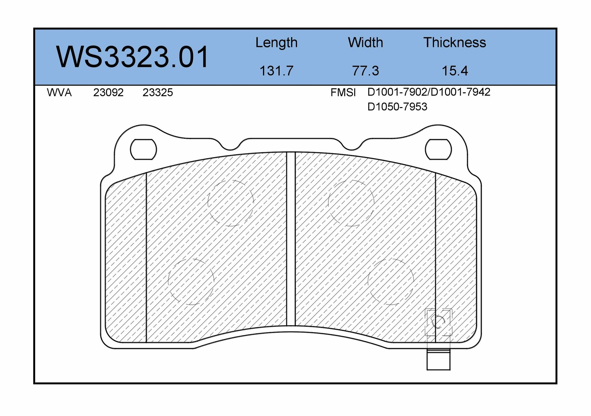 Колодки тормозные дисковые перед JEENICE WS3323.01