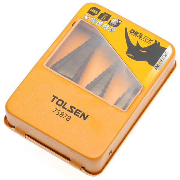 Набор сверл ступенчатых 4-12х2мм 4-20х2мм 4-32х2мм титановое покрытие Tolsen 75878