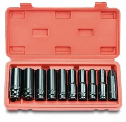 Набор ударных торцевых головок 1/2 удлиненные головки 10 предметов в кейсе