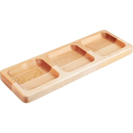 Менажница Fackelmann ECO 76114, 3 секциии, 30х10х1,8 см, бук