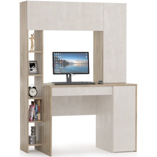 Стол компьютерный Mobi Комфорт 12.71 цвет дуб крафт серый/шёлковый камень