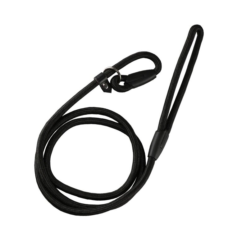 Поводок удавка для собак черный (150*0.6см )