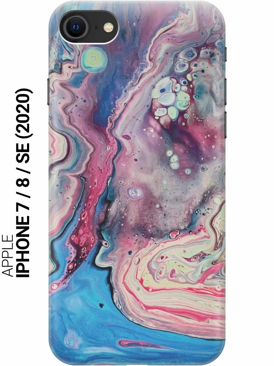 Силиконовый чехол на Apple iPhone SE (2022) / SE (2020) / 8 / 7 / Эпл Айфон СЕ 2022 / СЕ 2020 / 8 / 7 с рисунком "Разноцветный мрамор"