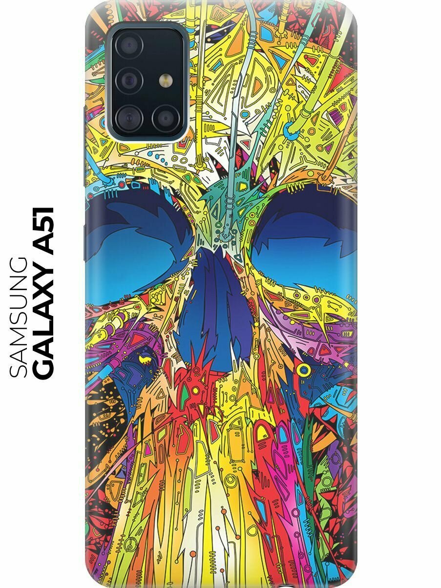 Чехол - накладка ArtColor для Samsung Galaxy A51 с принтом "Череп красок"
