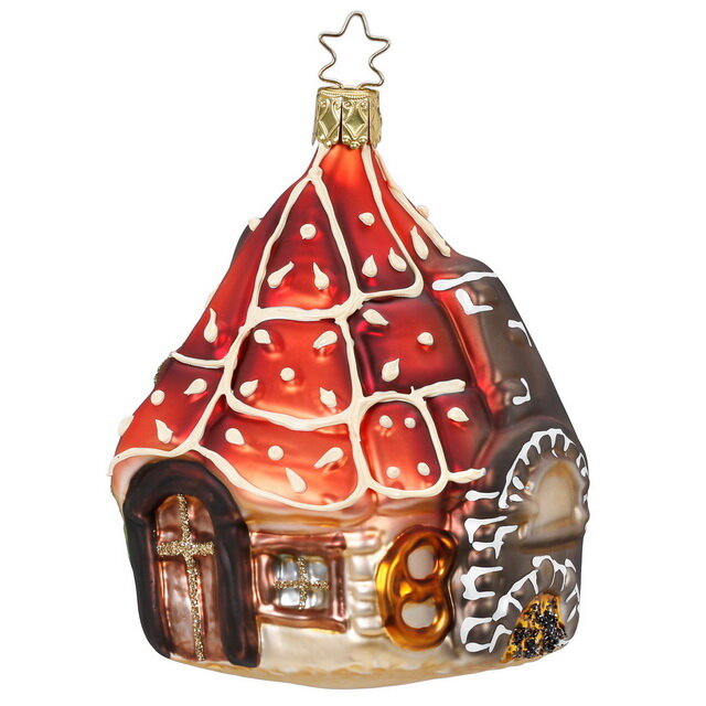 Стеклянная елочная игрушка Пряничный Домик 11 см, подвеска, Inge Glas, 10129S016