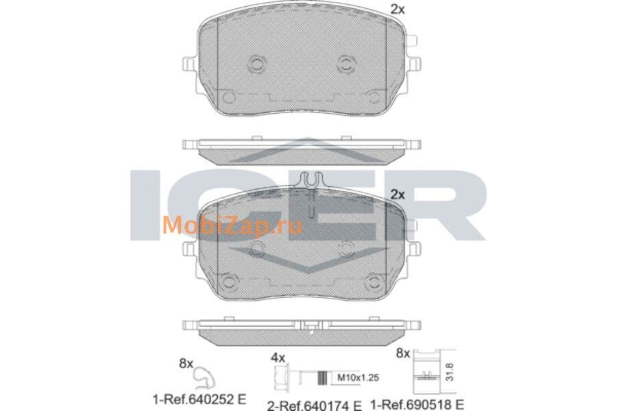 182365 колодки дисковые передние! MB X167/C167 19> Icer арт. 182365
