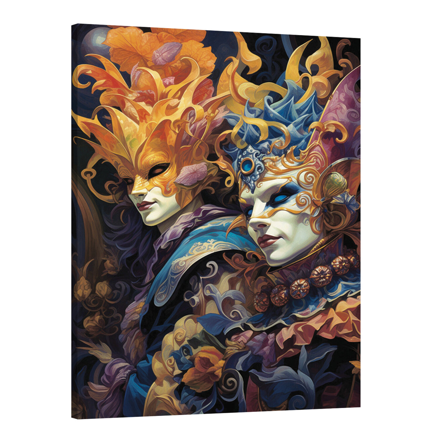 Интерьерная картина 50х70 "Маскарад короля и шута"