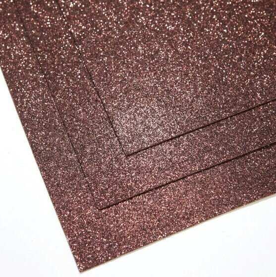 Фоамиран глиттерный 1,5мм Шоколад размер 60x70см (3шт)