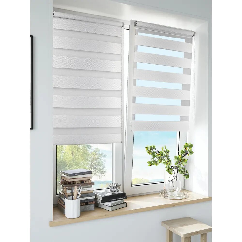 Штора рулонная день-ночь Inspire Siberia 55x175 см белая