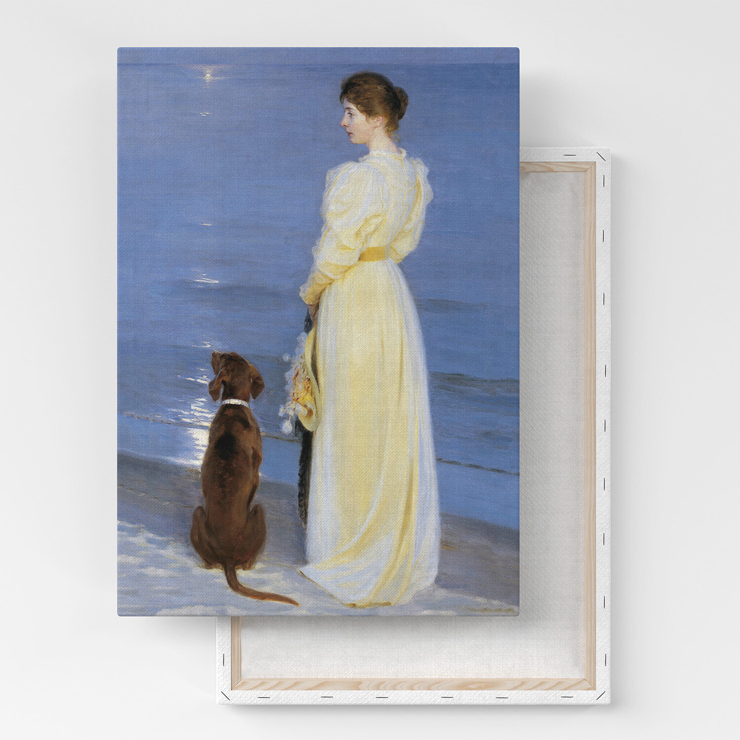 Картина на холсте, репродукция / Педер Северин Кройер - Summer evening at Skagen / Размер 30 x 40 см