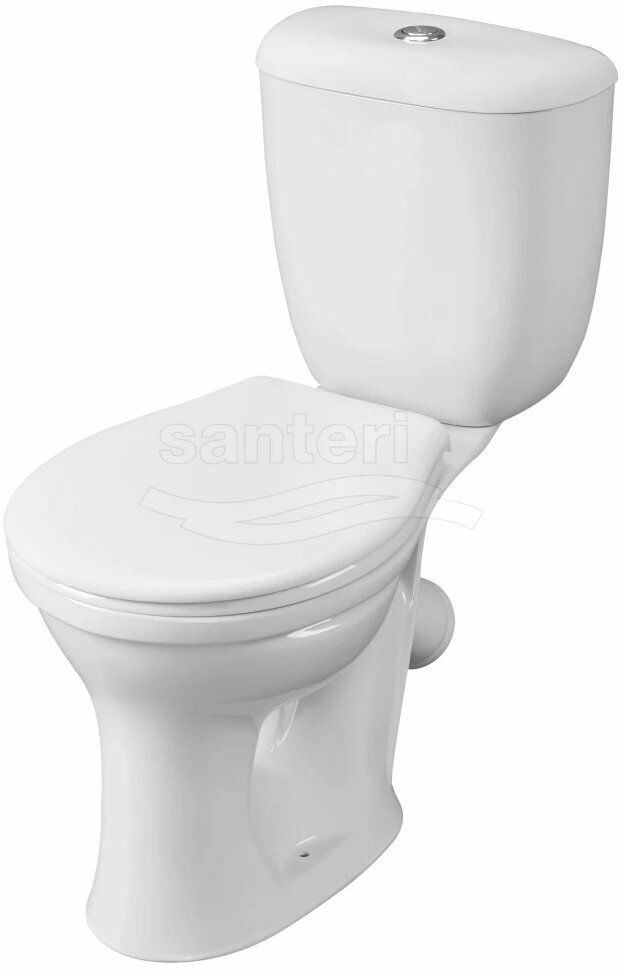 Унитаз-компакт Santeri Victoria 1. P301.6. S00.00B. F (4607143317833) косой выпуск, с сиденьем, белый