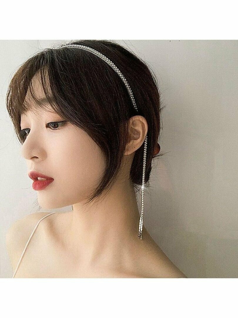 Ободок со стразами с имитацией сережек