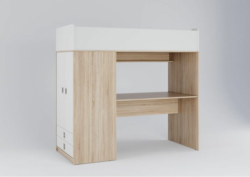 Кровать чердак Легенда F608 сонома/белый , спальное место: 190x75 см