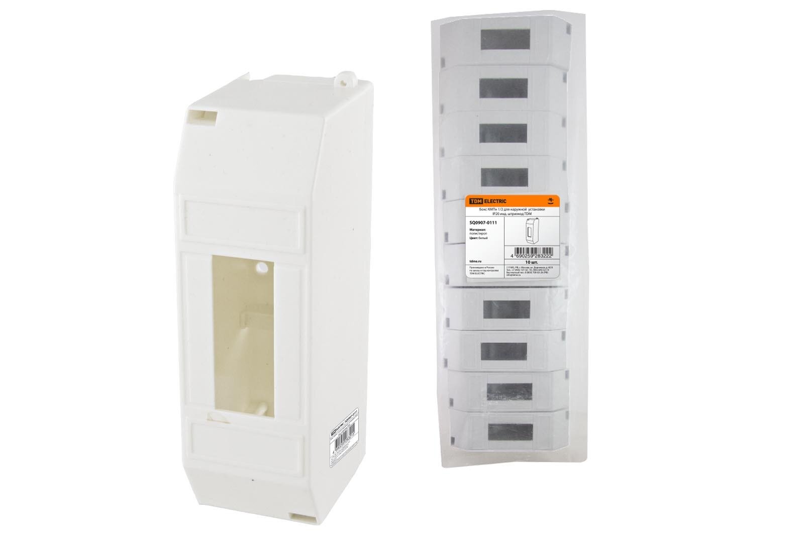 Бокс навесной Tdm electric Для открытой проводки, рассчитан на 1 2 модуля, белый цвет, степень защиты IP20 (SQ0907-0111)