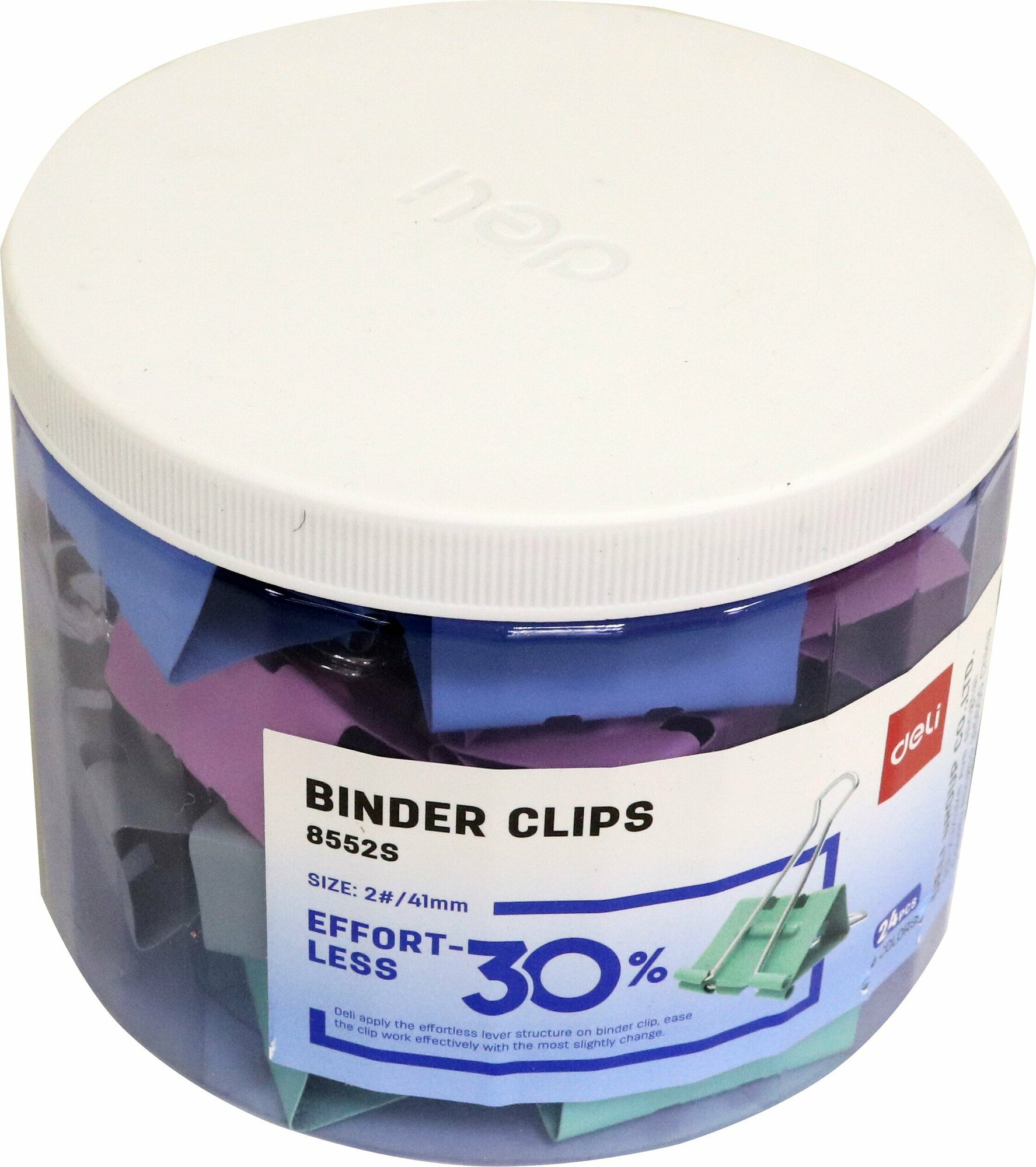 Зажимы металлические, 41 мм, 24 штуки, в ассортименте