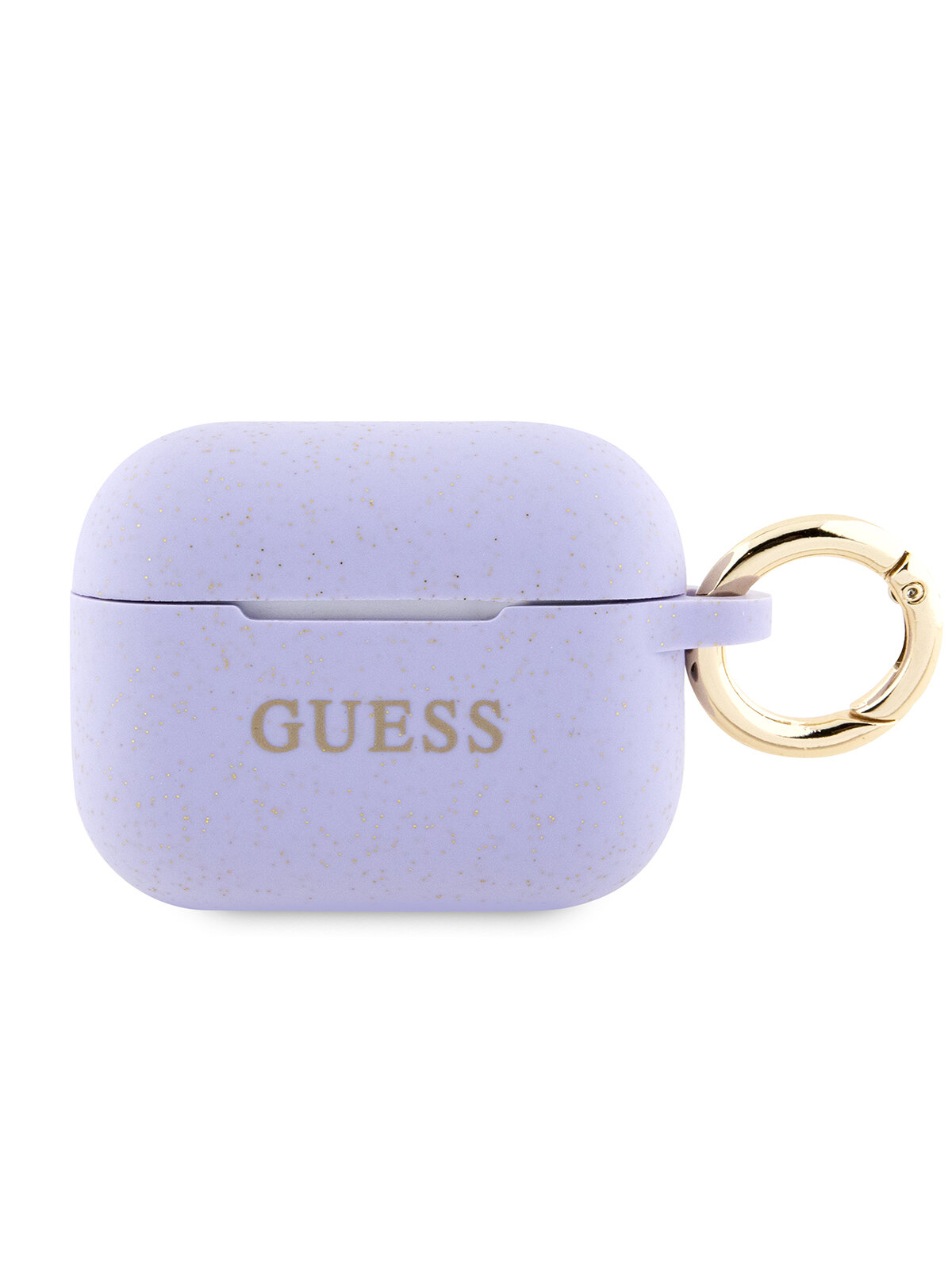 Guess для Airpods Pro 2 чехол Silicone with ring Glitter/Purple