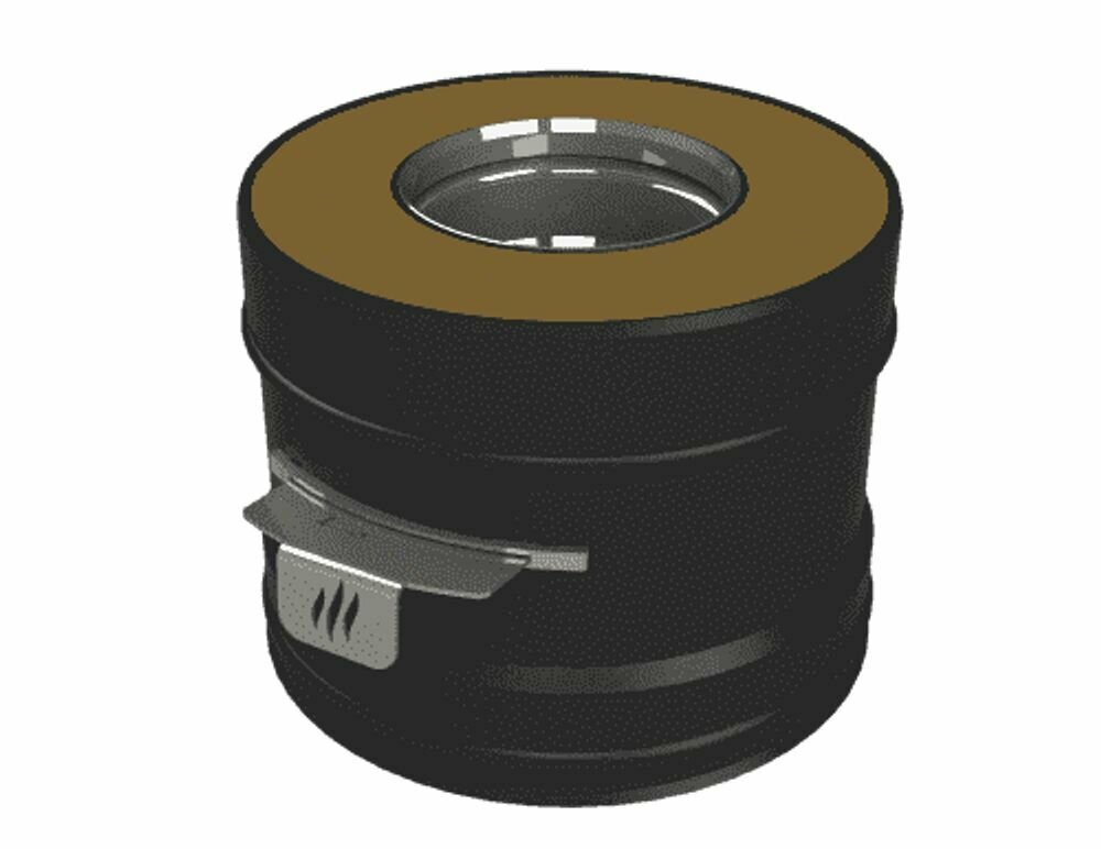 Сэндвич-задвижка К, AISI 430 0,8мм/ЧС 0,7мм (D115/250), черный (порошковая краска) Дымоход GrillD