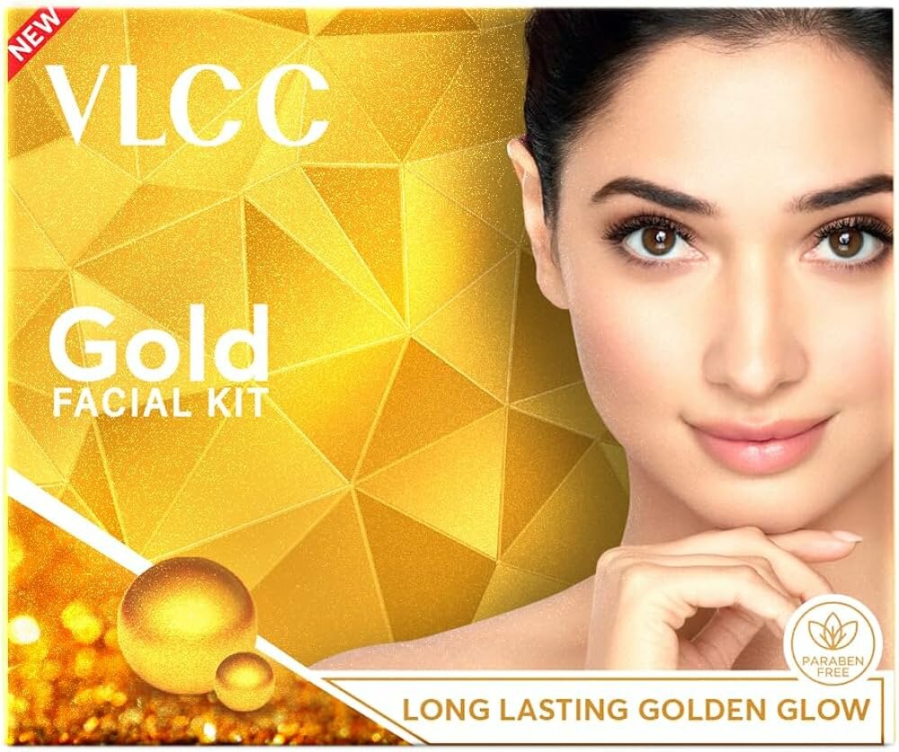GOLD FACIAL KIT Long Lasting Golden Glow, VLCC (золото набор - Золотое сияние кожи лица), 60 г. (6x10 г.)
