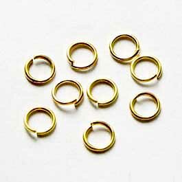 Фурнитура для бижутерии Колечко одинарное 0001465 золотой цвет 4 мм, цена за 100 шт.