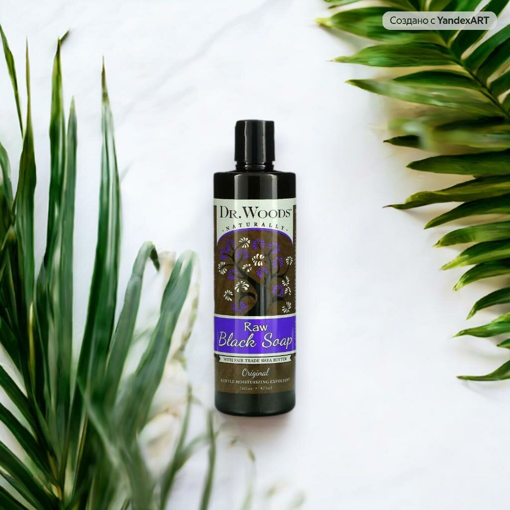 Dr Woods Черное мыло с маслом Ши 473мл
