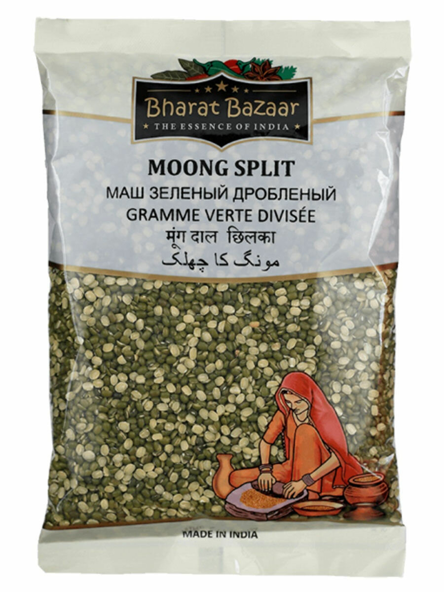 MUNG SPLIT (CHILKA), Bharat Bazaar (Маш Зеленый Дробленый, Бхарат Базар), 500 г.
