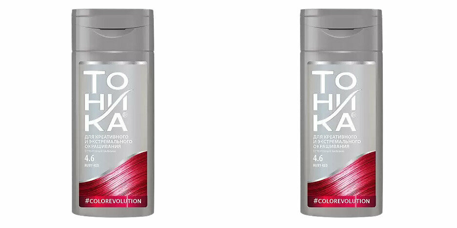 Бальзам для волос Тоника, ColoRevolution Оттеночный, 4.6 Рябиново-красный Ruby Red, 150 мл, 2 штуки