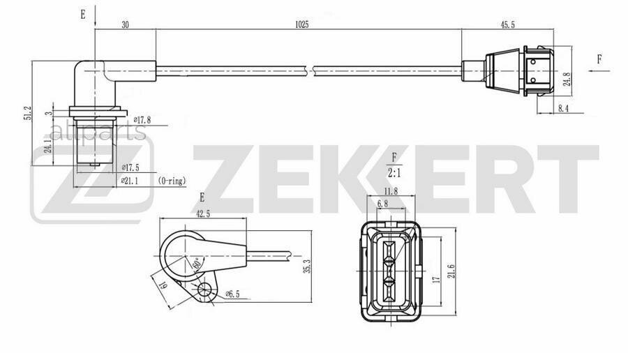 ZEKKERT SE-4071 Датчик положения коленвала Chevrolet Lacetti (J200) 05- Captiva (C100 C140) 06- Daewoo Nubira (J10