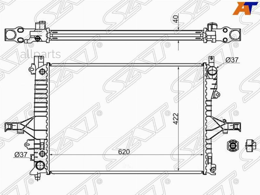 SAT VL0003 Радиатор Volvo S60 00-10 / S80 98-06 / V70 00-07 / XC70 00-07