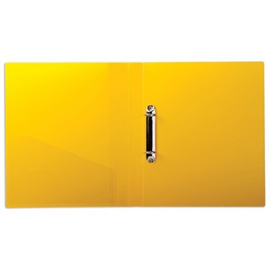 Папка на 2 кольцах Brauberg Contract 35 мм, желтая, до 180 листов, 0.9 мм