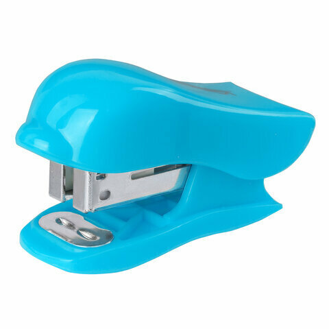 Степлер №24/6, 26/6 мини юнландия "Дельфин", до 20 листов + скобы 24/6 1000 шт, ассорти, блистер, 228597